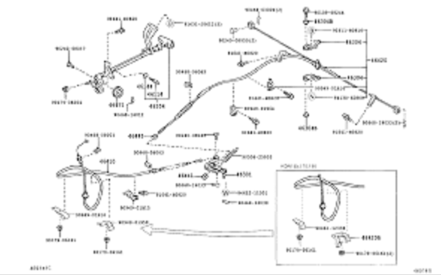 Toyota Genuine OEM CABLE ASSY, PARKING BRAKE, NO.2 HILUX KDN1## ☆46420 ...