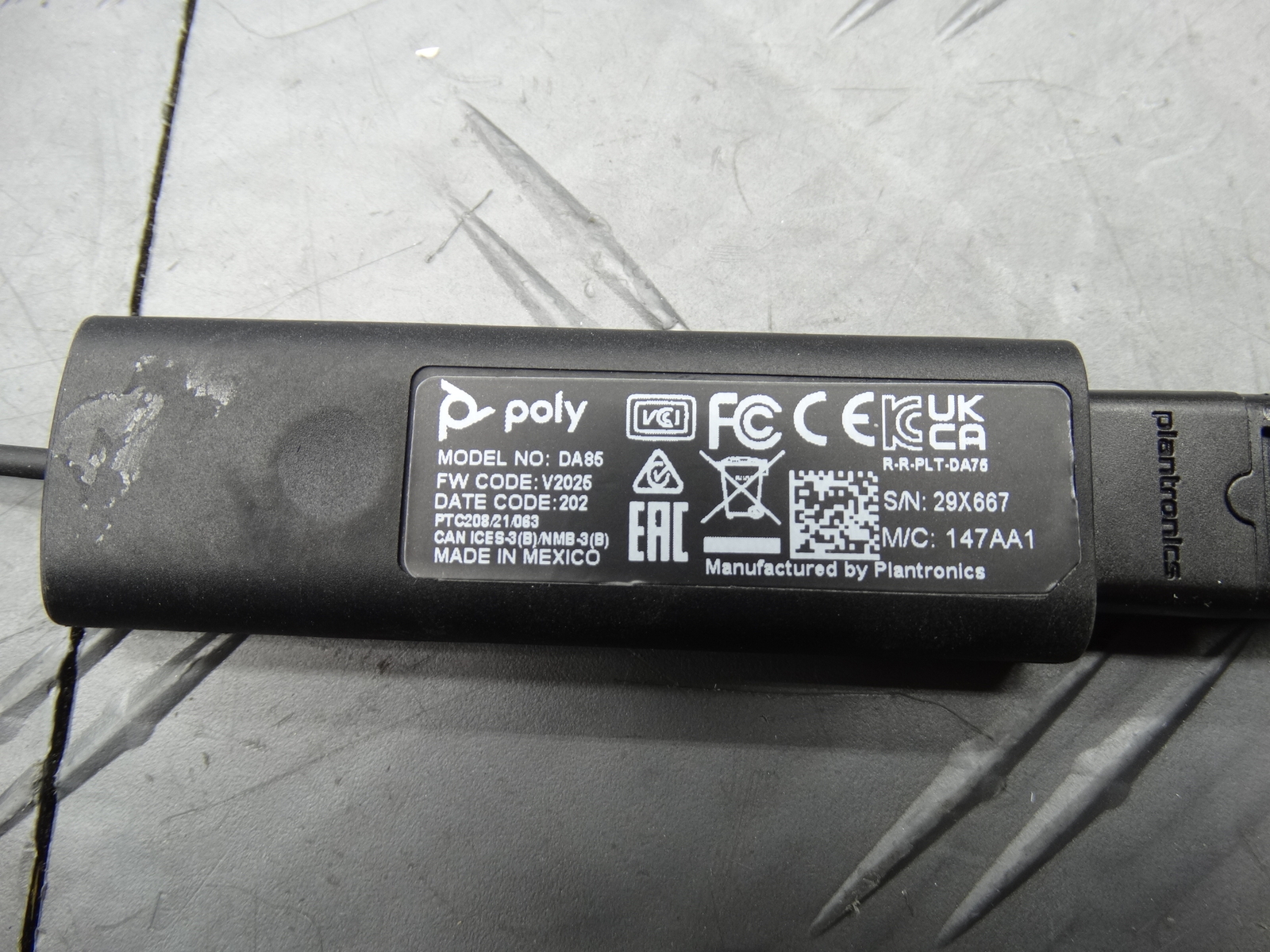 Plantronics HW520 Headset + Poly DA85-M Headset Adapter Complete | eBay