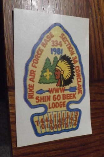 Boy Scout Sticker/ Decal 1981 OA SHIN GO BEEK LODGE NIKE AIR FORCE BASE ...