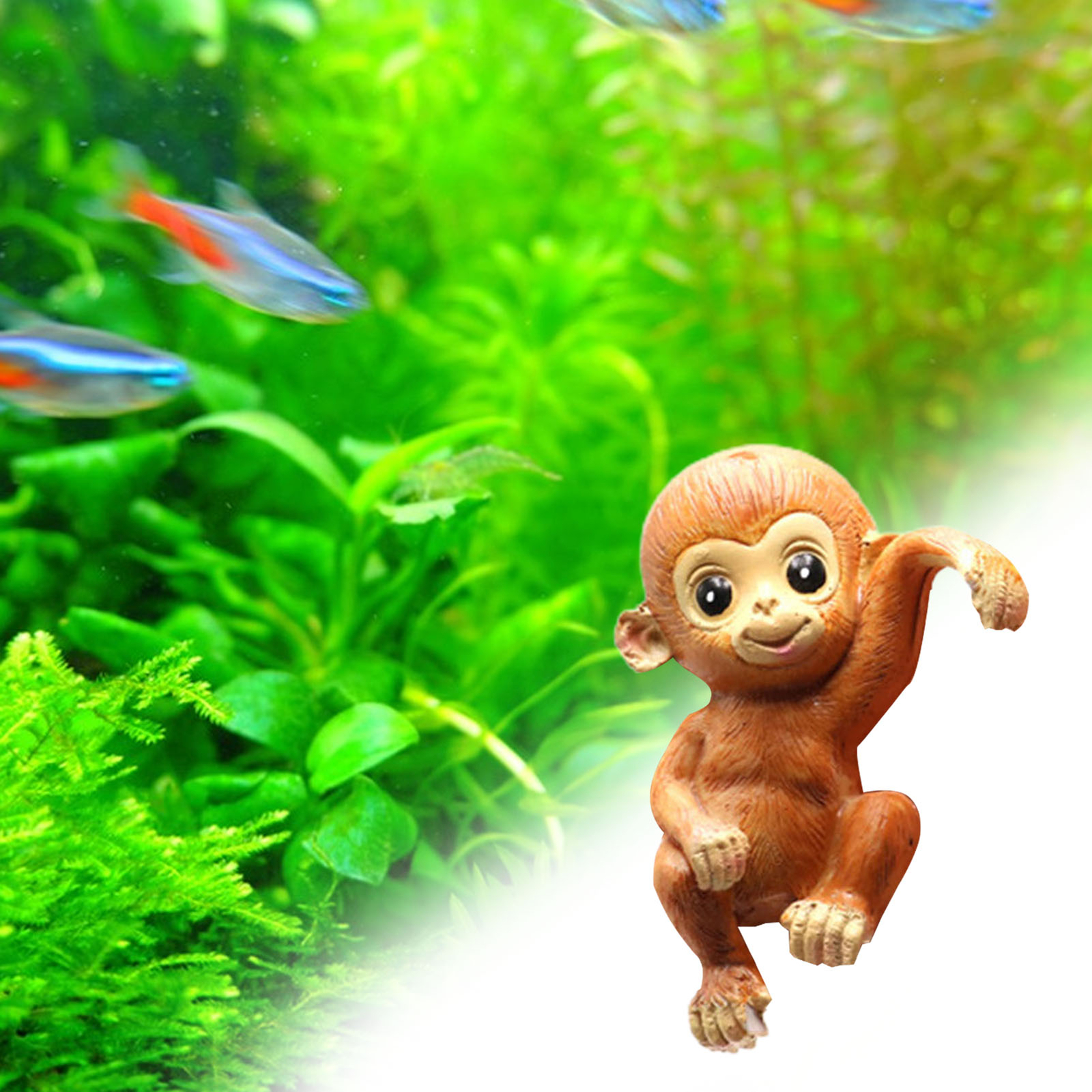 Miniature Monkey Realistic Decorative Mini Monkey Fish Tank Decoration ...