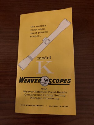 Weaver Model K Scope Brochure & Instructions-Vintage(1960's)-Excellent ...