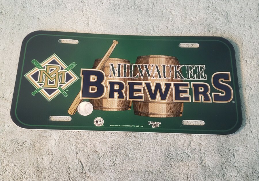 Vintage Milwaukee Brewers License Plate Durable Plastic mid 1996 | eBay
