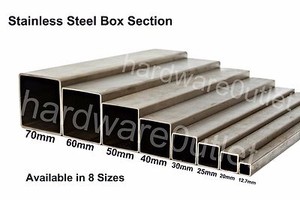 Stainless Steel BOX Section grade 304 - 8 Popular Sizes & 10 Lengths ...