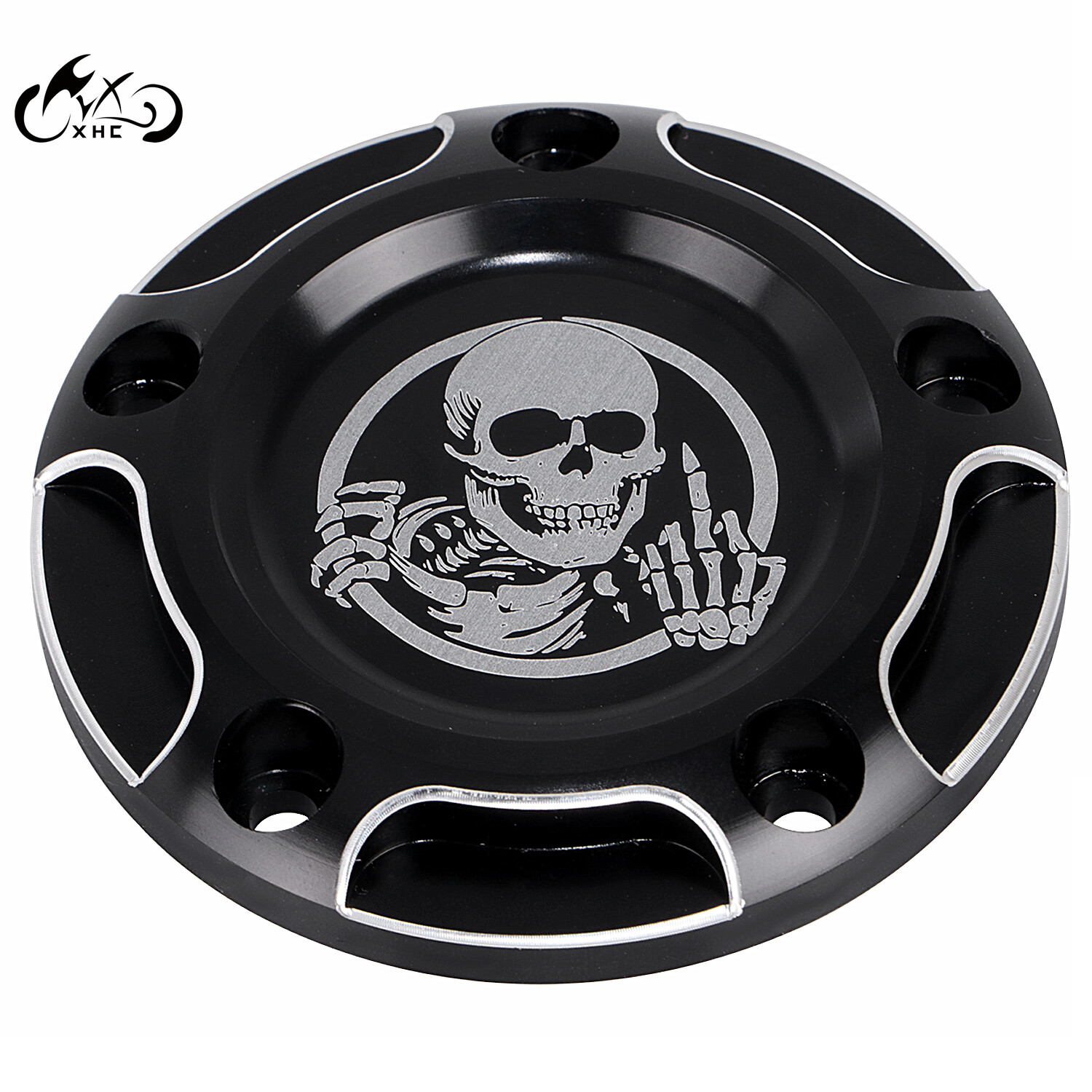 Skeleton Middle Finger Derby Cover &Timing Timer Covers For Harley ...