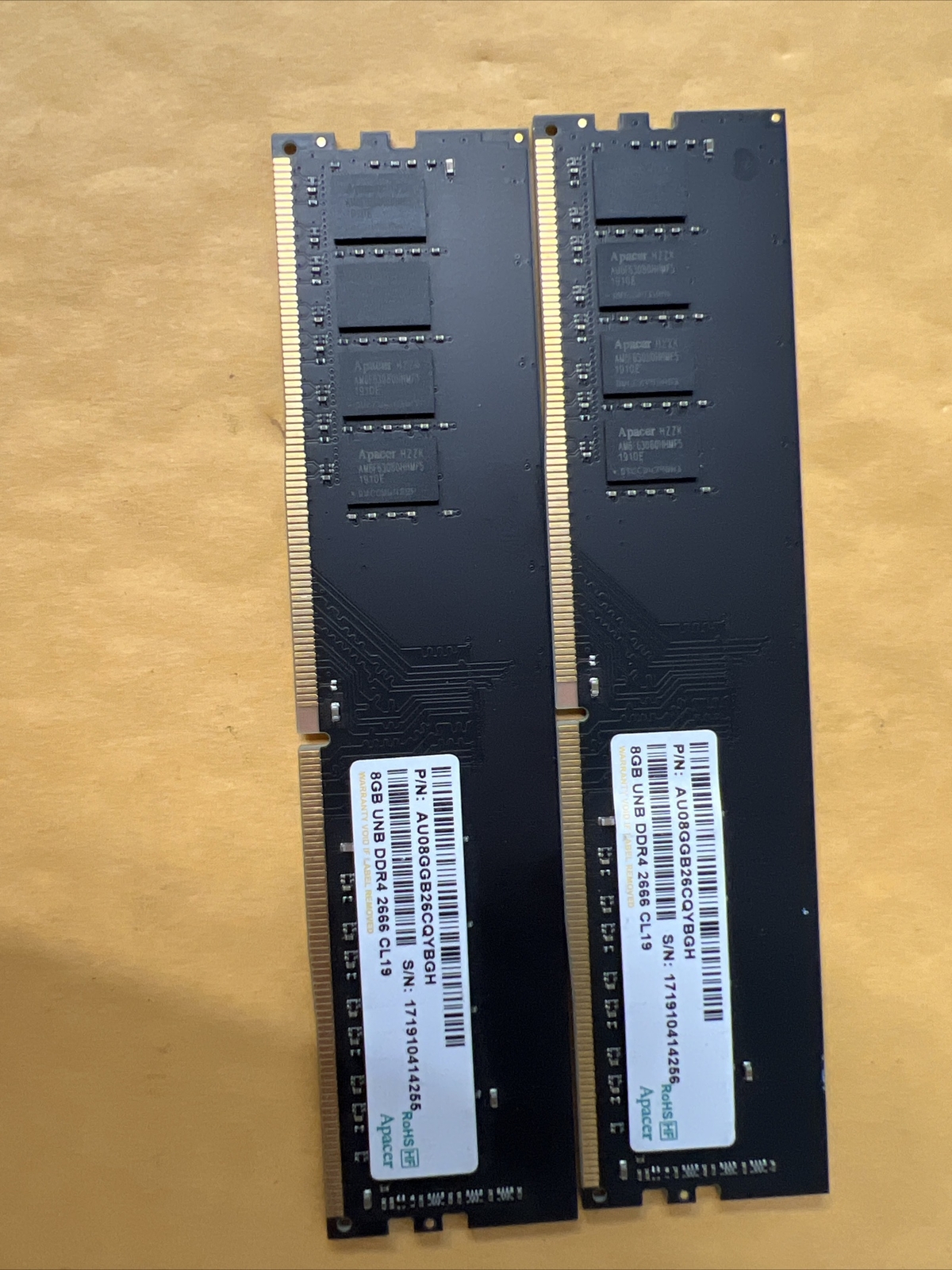 RoHS Apacer (2 x 8GB) 16GB UNB DDR4 2666 CL19 Desktop Memory ...