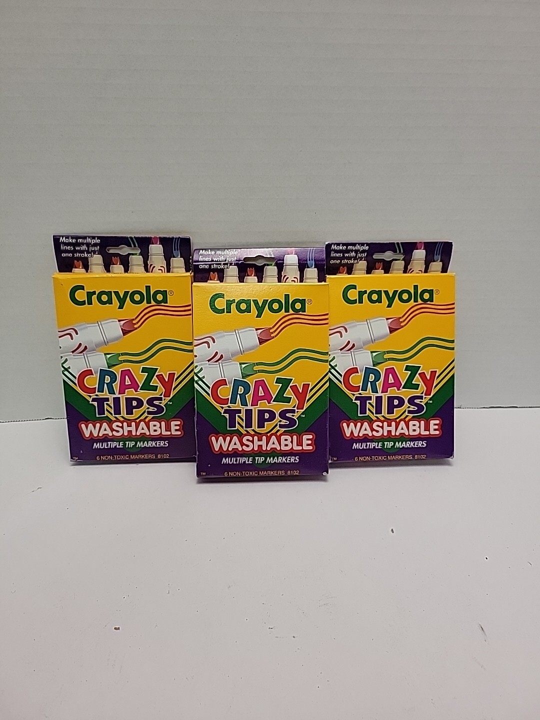 Vintage Crayola Crazy Tip Markers Washable 1993 Lot Of 3 Sealed ...