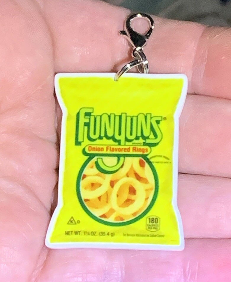 Acrylic Funyuns Onion Ring Chips Bag Charm Zipper Pull & Keychain Add ...