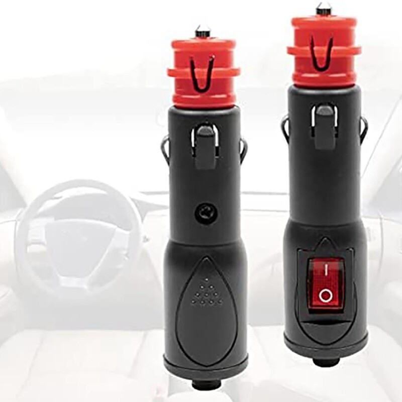 2 PCS Adapter Connector 12V Car Plug with Fuse and Switch 20mm Cig ...