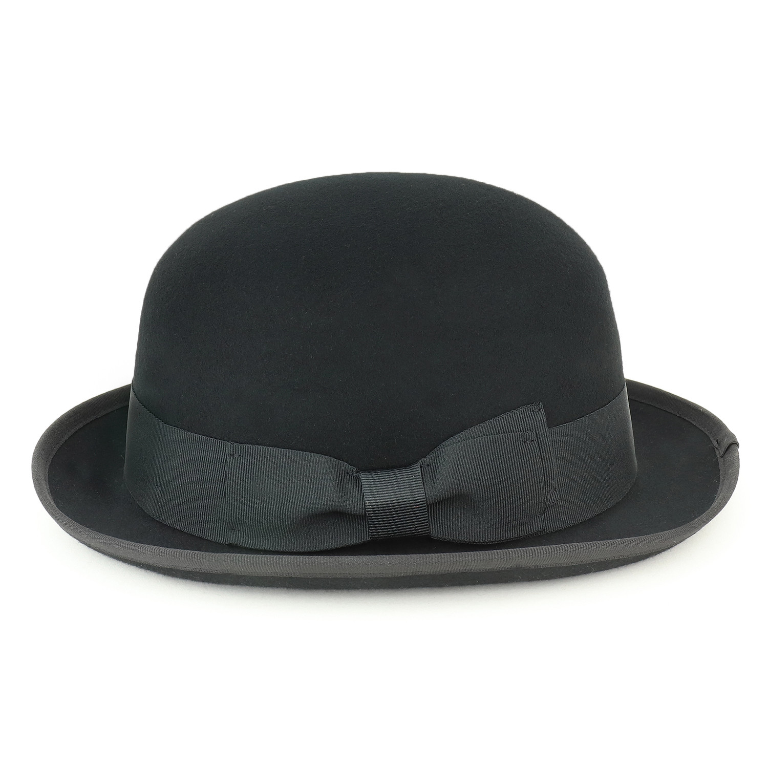 Men's 100% Wool Felt Bowler Hat with Grosgrain Ribbon Band - FREE ...