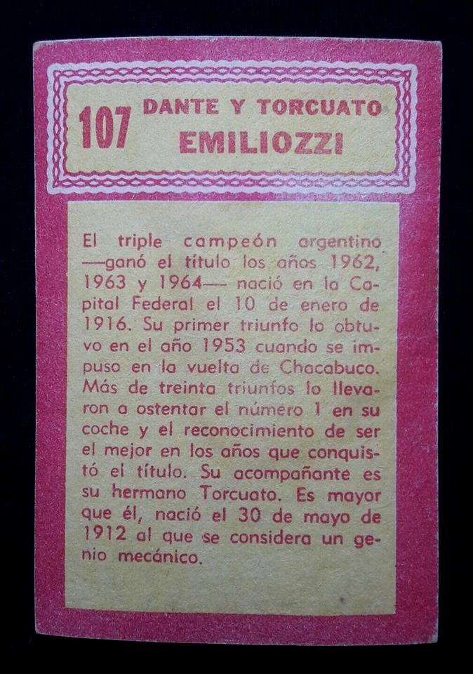 1965 Crack Golazo Dante & Torcuato Emiliozzi Turismo Carretera ...