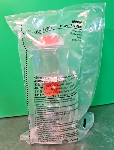 CORNING 500mL Vacuum Filter/Storage Bottle System 0.22µm Pore 431097 ...