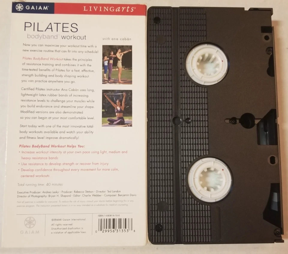 Gaiam Living Arts Pilates Body Band Workout (VHS, 1999 TESTED) Ana ...