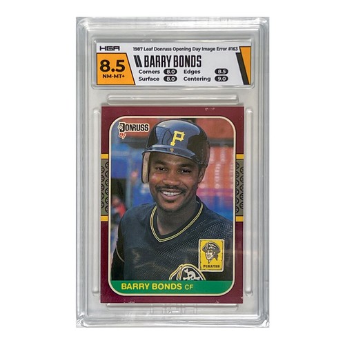 1987 Donruss Barry Bonds Opening Day Error Card Johnny Ray #163 HGA 8.5 ...