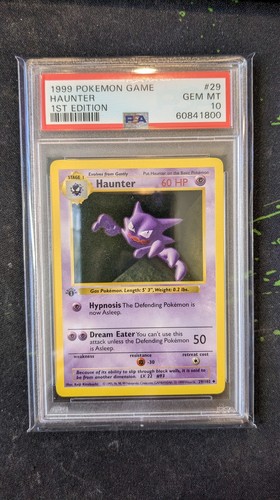Haunter 29/102 Base Set Shadowless 1st Edition Pokemon Card PSA 10 GEM ...