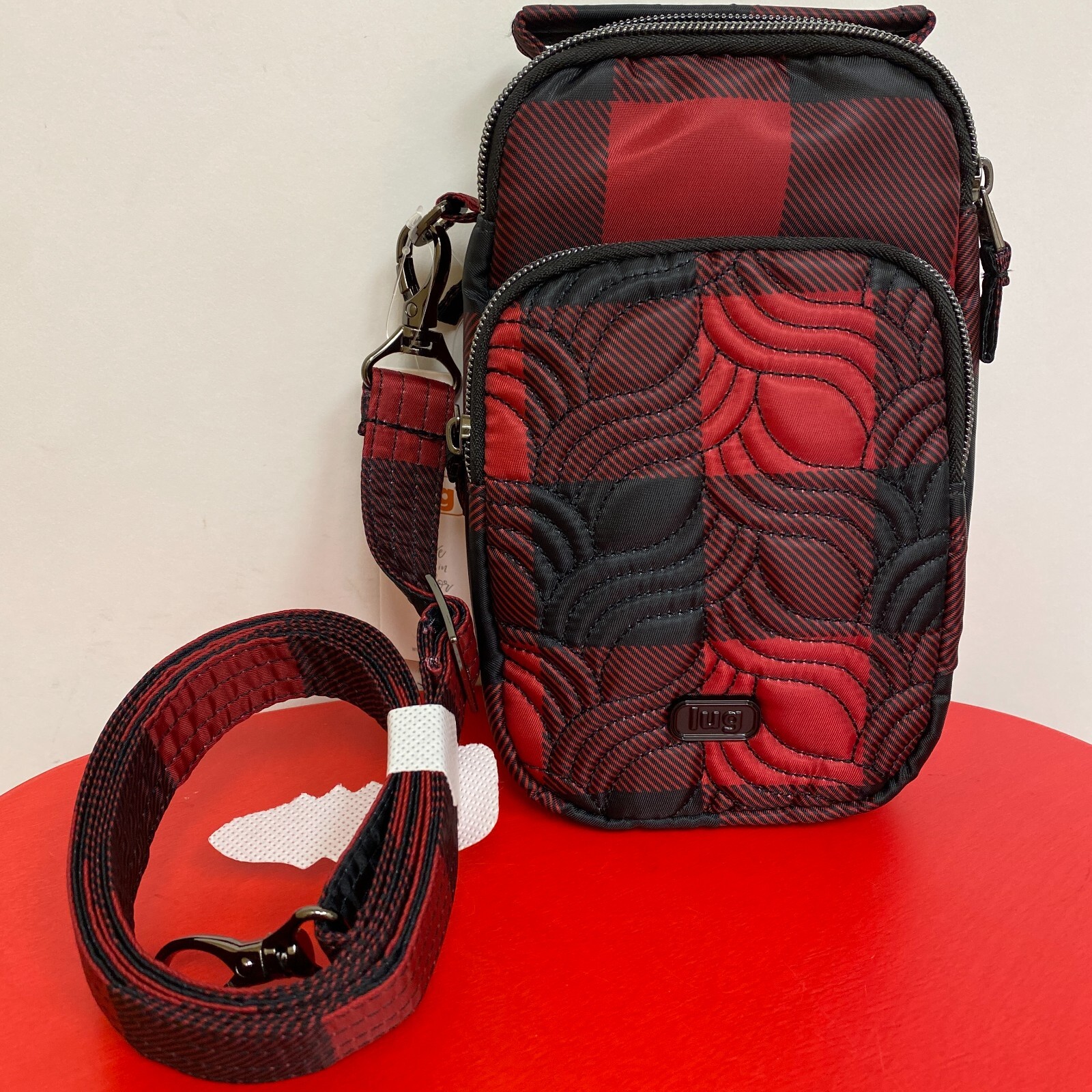 LUG Skeeter Mini Convertible Crossbody Handbag Buffalo Check Red Black ...