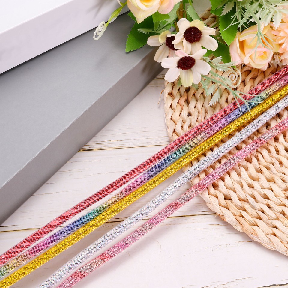 6mm x 120cm Rhinestone Rope Crystal Rope White Mesh Champagne Diamond ...