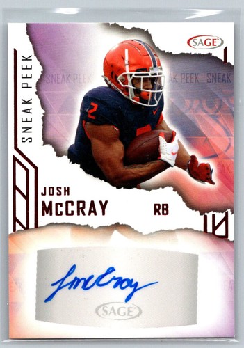 2023 SAGE Low Series - Sneak Peek Autographs Josh McCray #SPA-JM (AU ...