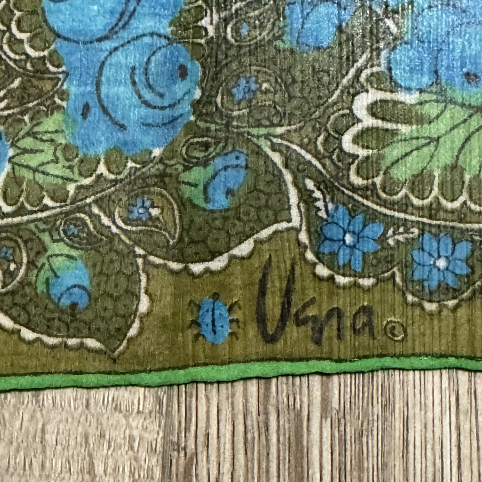 RARE Vtg 60’s VERA Ladybug Blue Roses Scarf Verasheer… - Gem