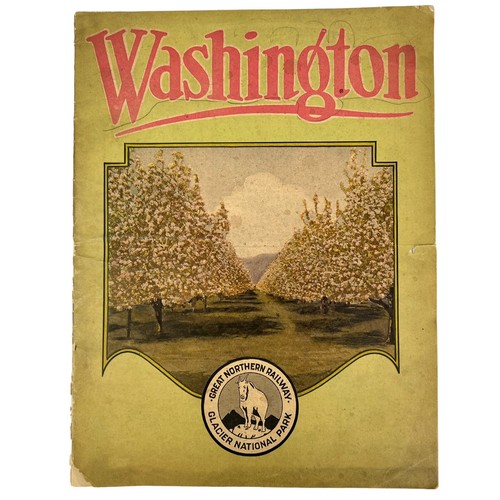 Vintage 1922 GREAT NORTHERN RAILWAY Washington State Settler Route ...