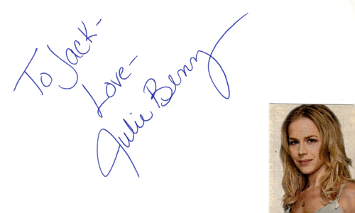 Julie Benz Signed Auto 3x5 Index Card Dexter | eBay