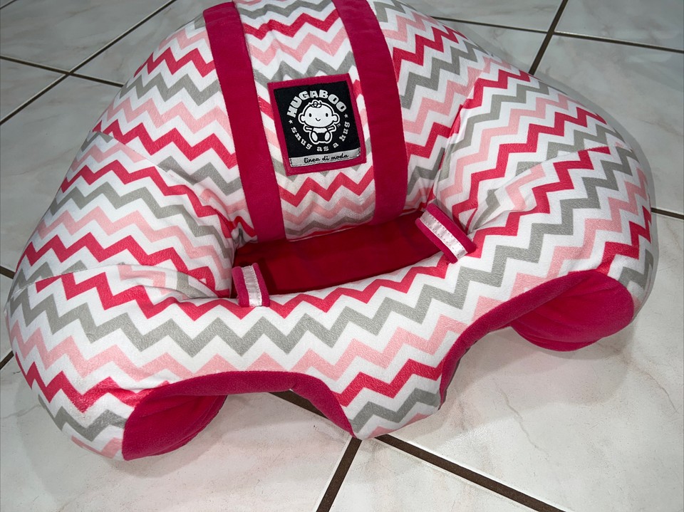 Hugaboo Infant Baby Sitting Support Chair Floor Seat Pink Chevron New ...