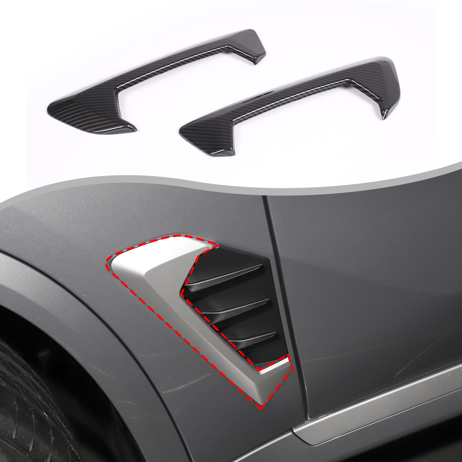 ABS Carbon fiber Side Body Fender Air wing Vent Trim Cover Fit For BMW ...