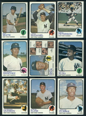 (3307) 1973 Topps Yankees Team Lot-26 Cards Munson Callison Houk Murcer ...