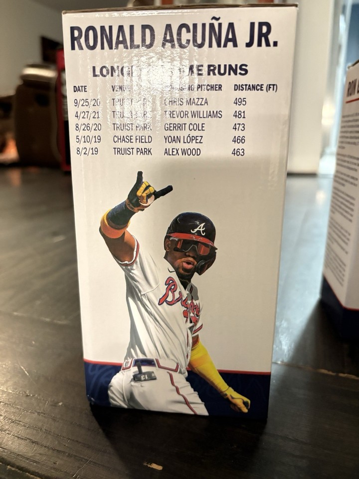 RONALD ACUNA JR Atlanta Braves Baseball SGA Bobblehead Bat Flip NL MVP ...