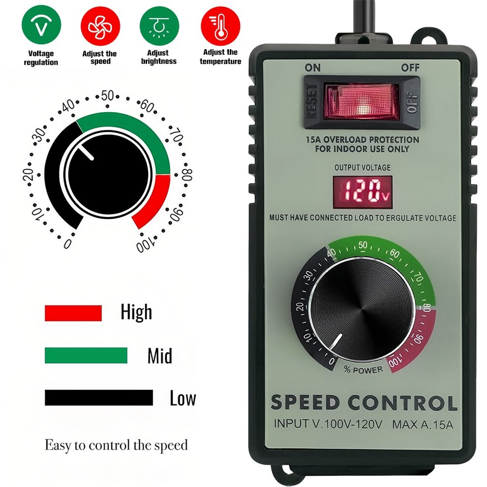 4000W Electric Motor Variable Speed Controller 120V~120V 15A AC Motor ...