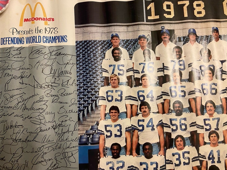 RARE VINTAGE 23x34 1978 Super Bowl VII Champions Dallas Cowboys Two ...