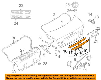 BMW OEM 00-06 323Ci,325Ci,330Ci,M3 Trunk Lid Lid Components-Handle ...