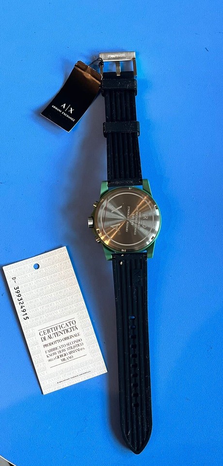 Armani Exchange Chronograph Black Silicone Men's Watch AX1348; 100% ...