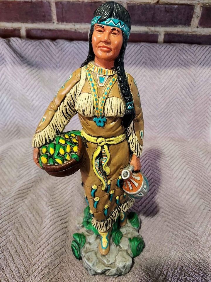 1976 Native American Indian woman w baby & basket statue by Universal ...