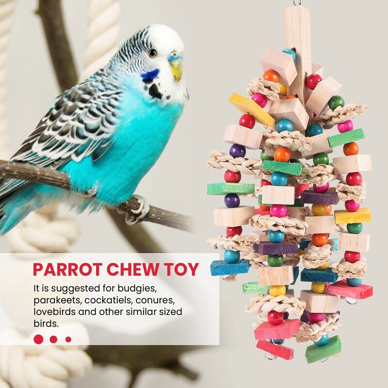 Parrot Chewing Toy - Bird Parrot Blocks Tearing Toy Bird Cage Bite To ...