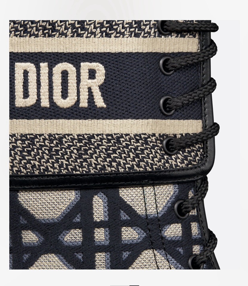Christian Dior Calfskin D-Major Ankle Boot Black with Deep Blue and ...