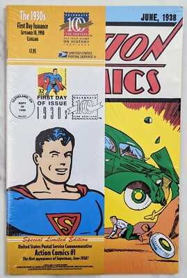 Action Comics #1, Superman, 1998 First Day Issue, 1938 Reprint, USPS ...