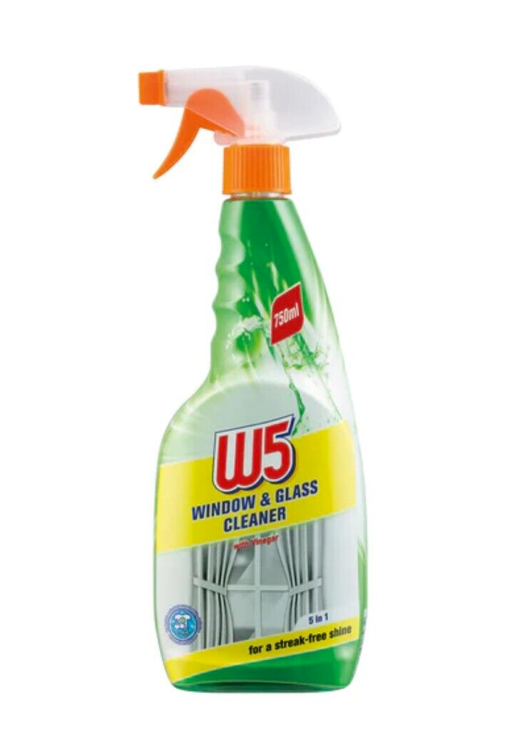 2 x W5 Window & Glass Advanced Power with Added Vinegar Cleaner Spray ...