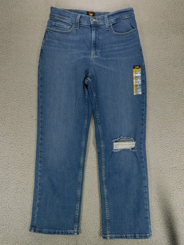 NWT Lee Womens Jeans Legendary Style 8M Vint Straight Leg Distressed ...