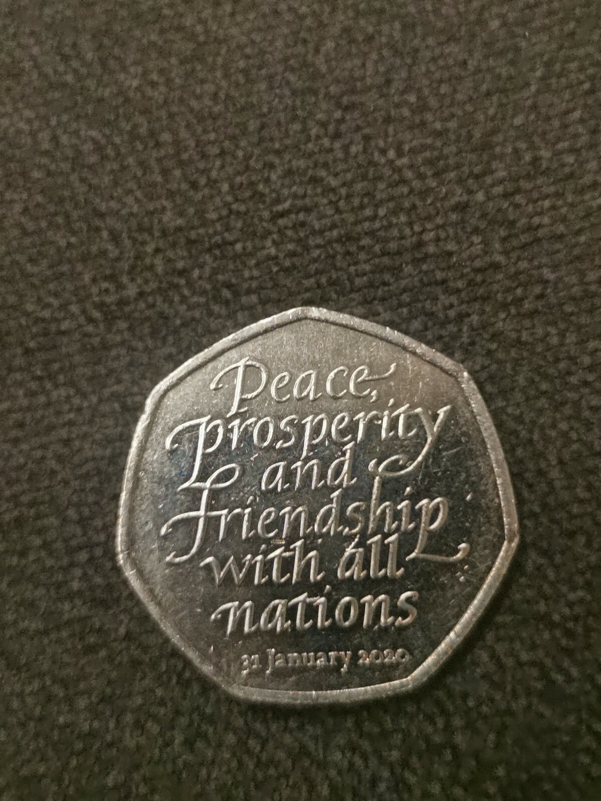 Very Rare 50p Coin Brexit *Peace, Prosperity, & Friendship With All ...