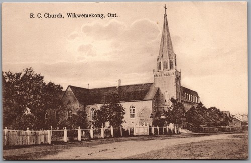 Postcard Wikwemikong Ontario c1910s R. C. Church Manitoulin District | eBay