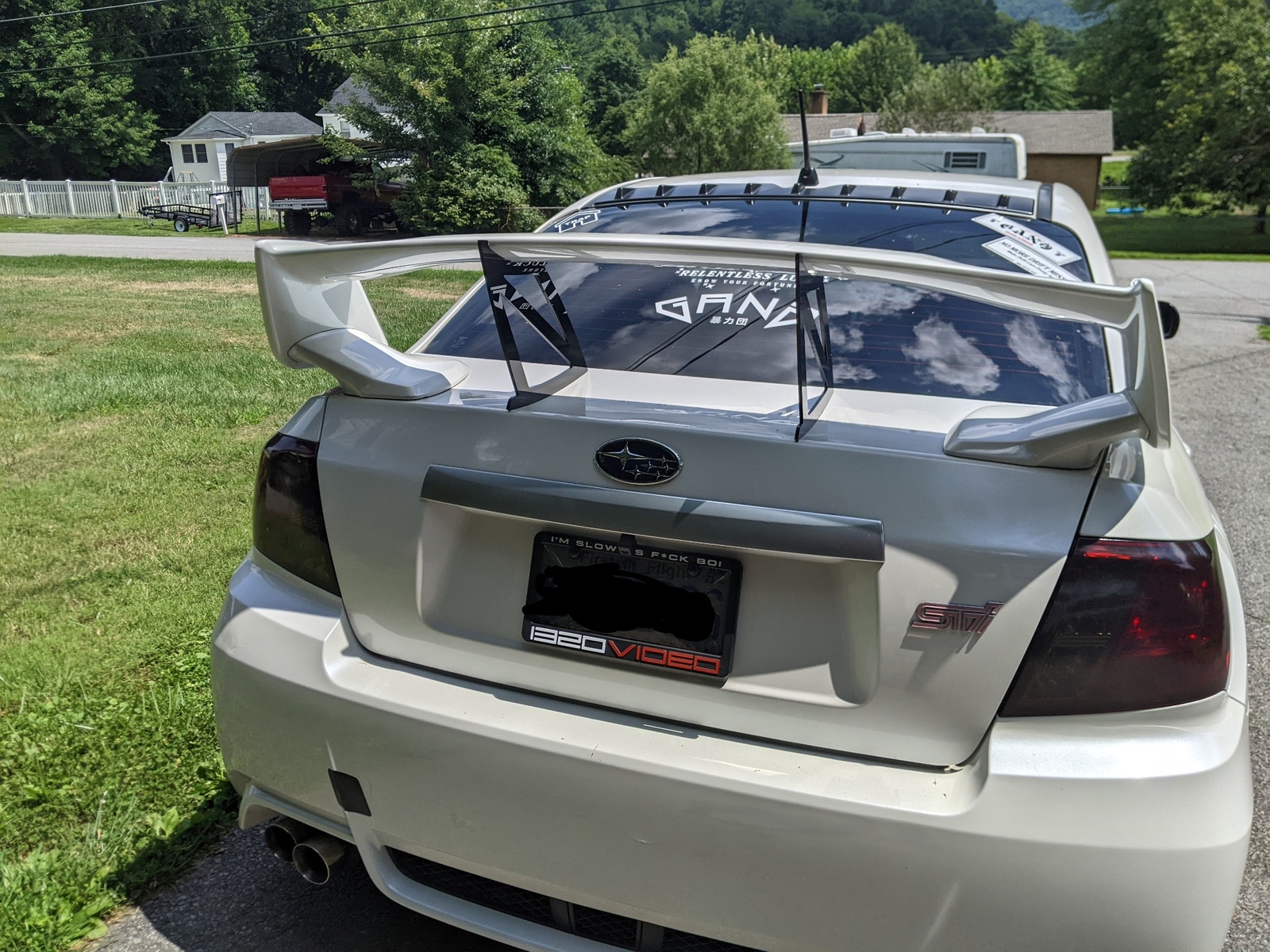 3 x G1 Gloss Black Spoiler Wing Stabilizer Support Fit 11-14 Subaru WRX ...