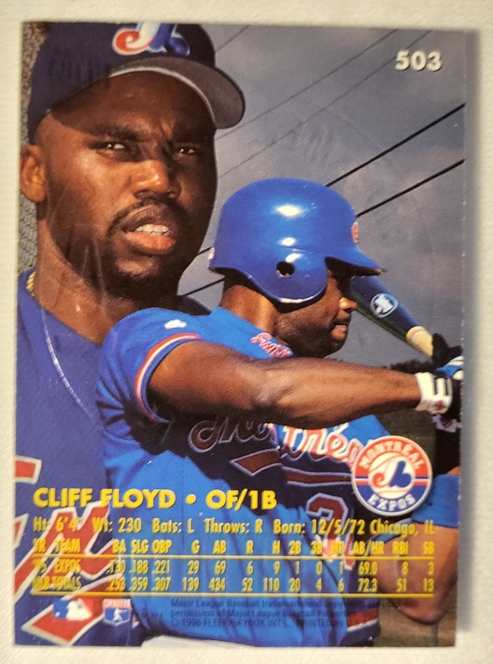 1996 Ultra Gold Medallion Cliff Floyd Parallel Rookie Card | eBay