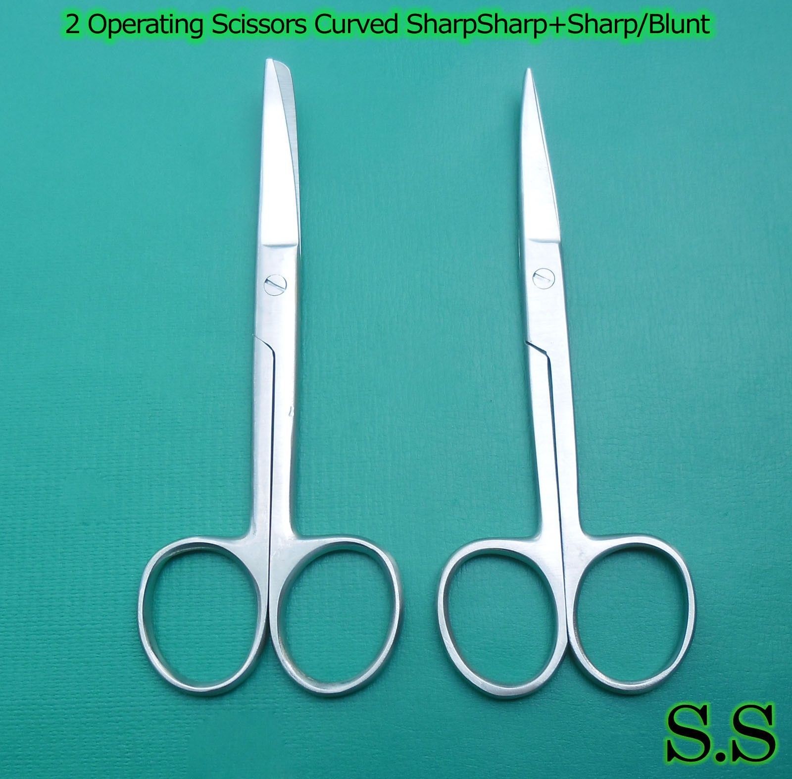 2 OPERATING DISSECTING SCISSORS 4.5"CURVED SHARP/SHARP SHARP/BLUNT | eBay