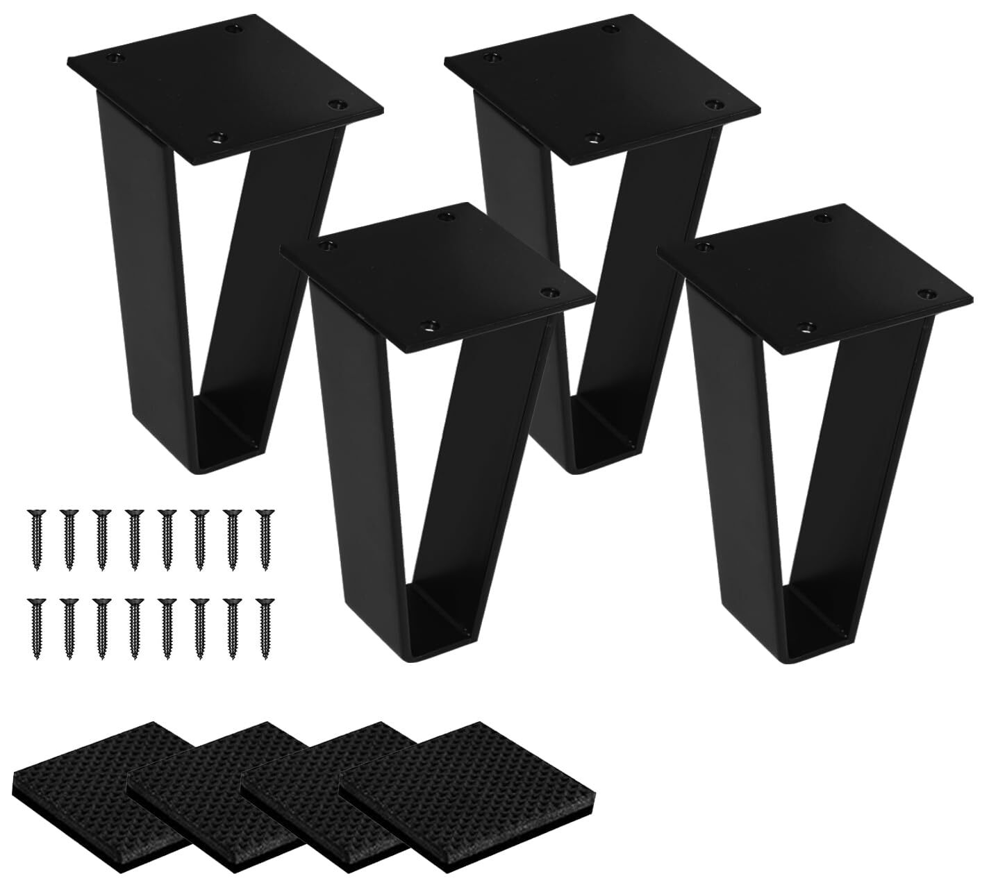 8 inch Metal Bench Legs Triangle-Shape Furniture Legs Solid Steel Table ...