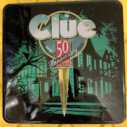 CLUE 50th Anniversary Edition Tin Box Game 1998 Parker Brothers Hasbro ...