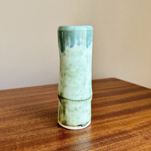 Vintage McCarty Pottery Bamboo Vase Jade Green Glaze 6 7/8” Mississippi ...