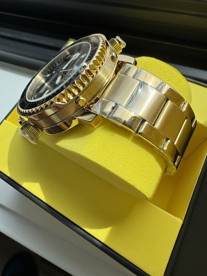 Invicta Pro Diver Men's 46.5mm Gold Dual Time Digital Ana-Digi Watch ...
