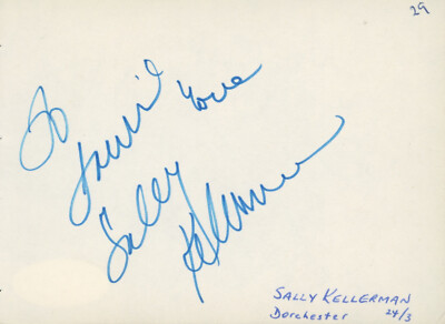 SALLY KELLERMAN signed autograph 3.4x5 Paper Autographed InPerson ACOA ...
