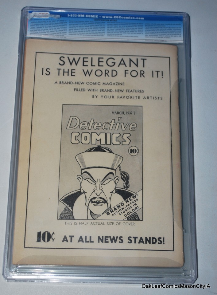 New Adventure Comics #14 1937 CGC 7.0 DC Comics Back Cover ad for ...