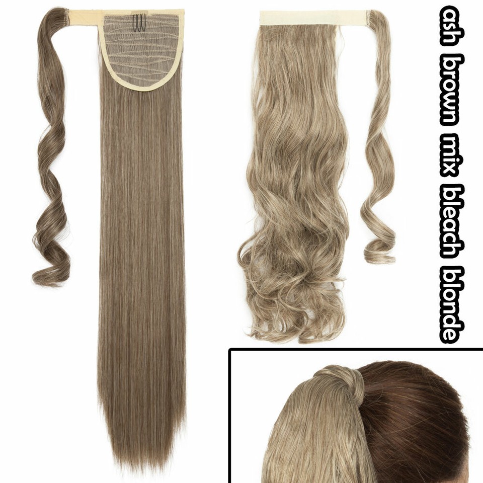 US Real Thick Hair Wrap Around Ponytail 1Pc Clip In Pony Tail as human ...